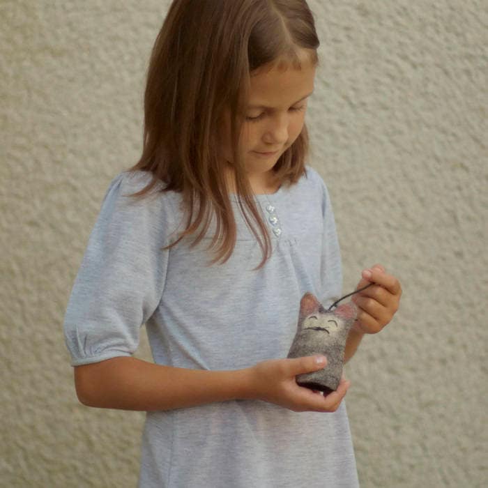 Kitty Key Case Key Bell Cat Key Pouch Kitty Key Cover Felted Cat Cute ...