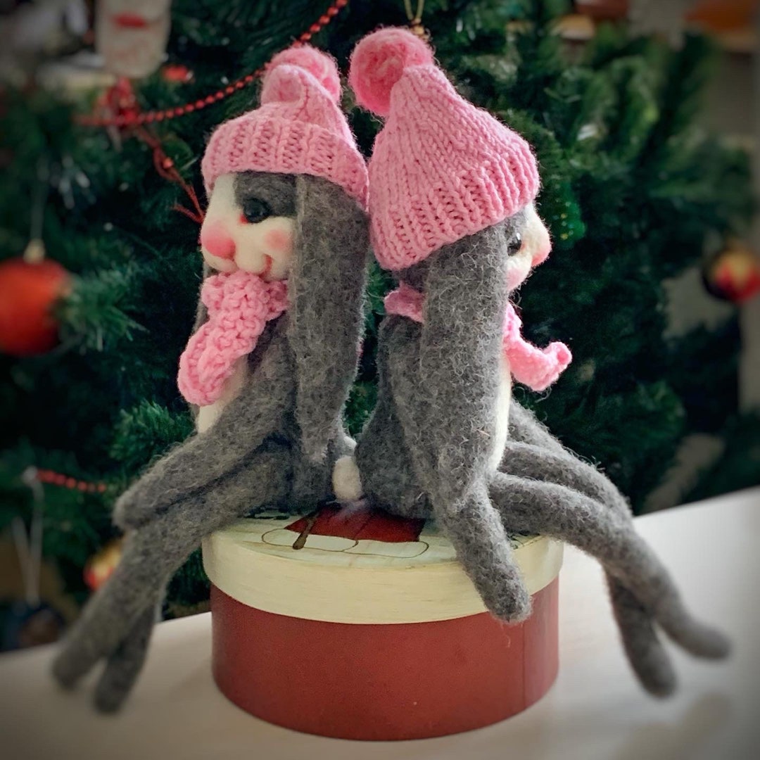 Felted Toys Rabbit Forest Bunny Rabbit Needle Felted Wool Toys Soft ...