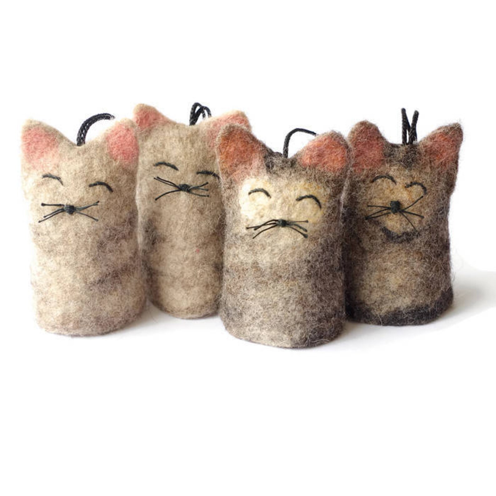 Kitty Key Case Key Bell Cat Key Pouch Kitty Key Cover Felted Cat Cute ...