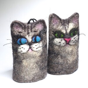 Kitty Key Case Key Bell Cat Key Pouch Kitty Key Cover Felted Cat Cute ...