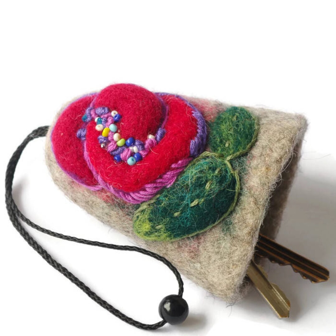 Key Case Red Rose Key Pouch Key Bell Christmas Idea Gift Friend ...