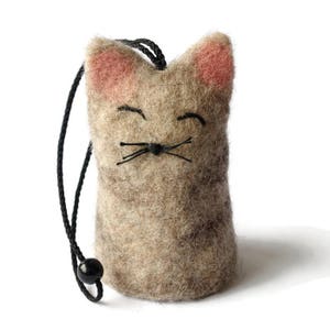 Kitty Key Case Key Bell Cat Key Pouch Kitty Key Cover Felted Cat Cute ...