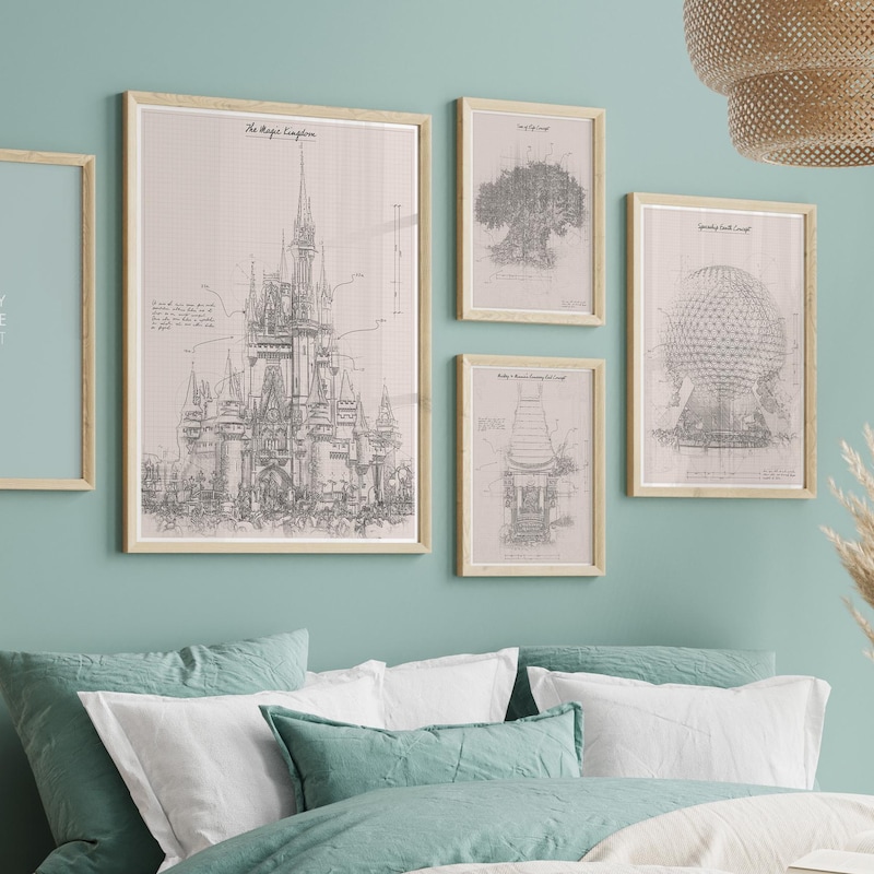 Wdw Blue Print Wall Art - Etsy UK