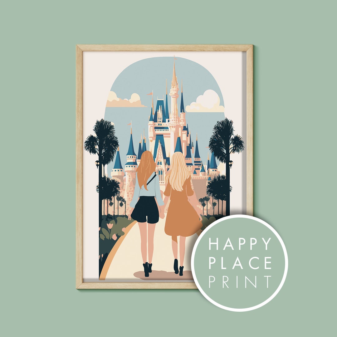 Girls Castle Vintage Poster, Disney Print, Walt Disney World, Orlando ...