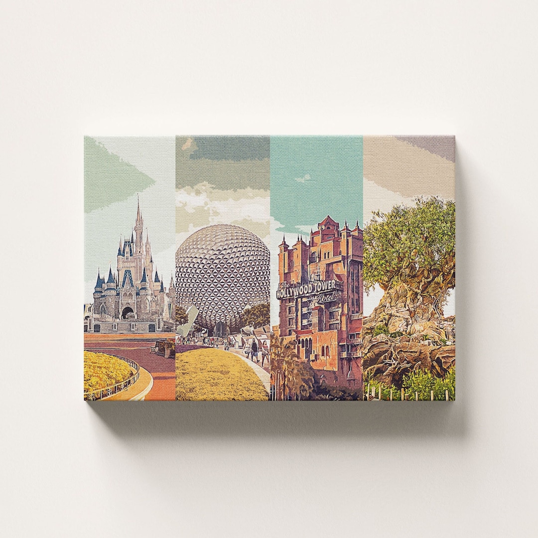 Walt Disney World 4 Parks Canvas Print, Disney Print, Orlando, Disney ...