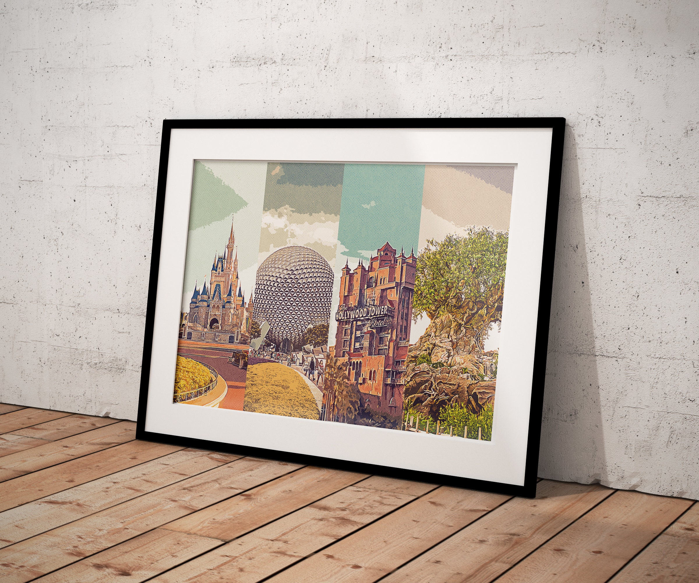 Walt Disney World 4 Parks Retro Poster Disney Print Orlando - Etsy