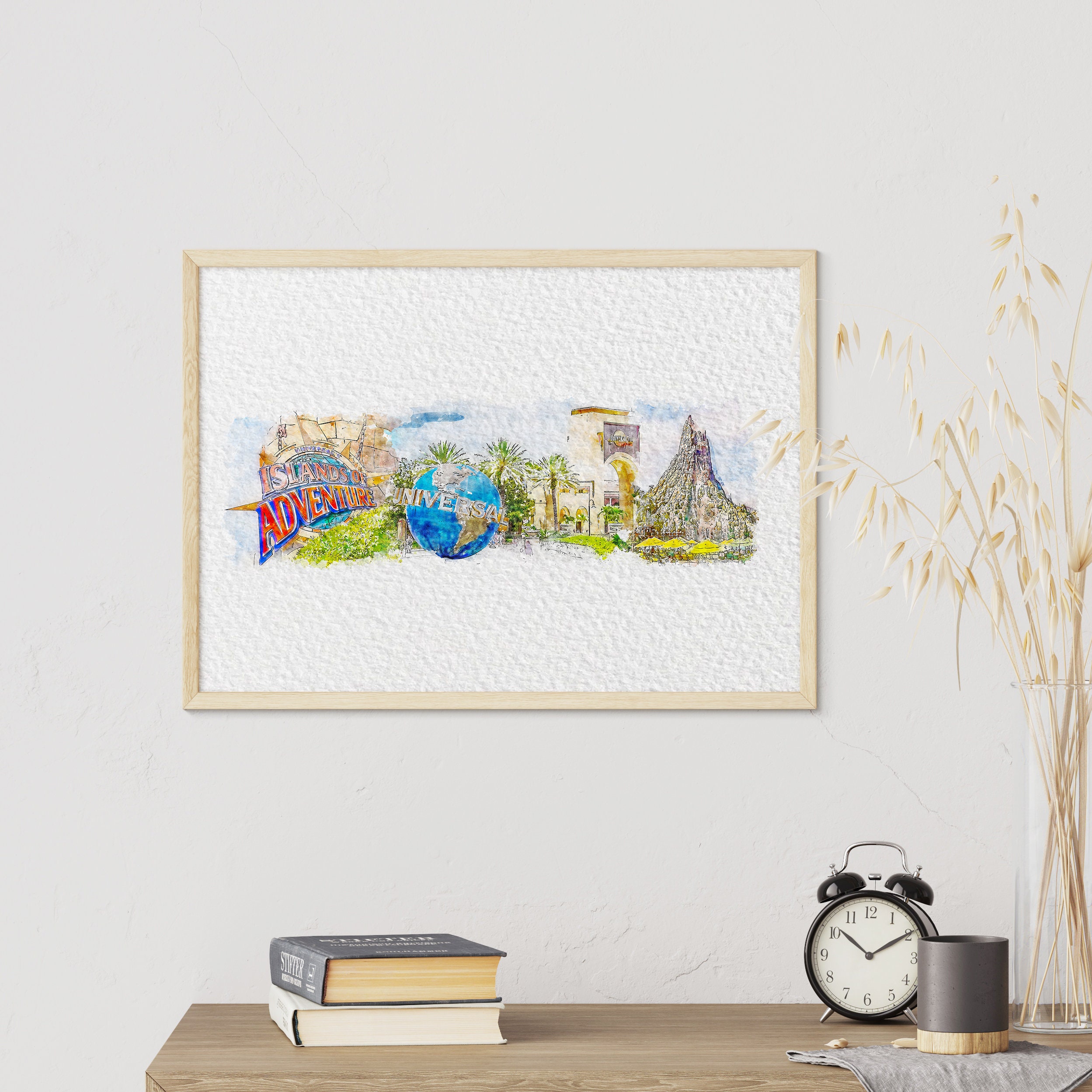 Universal Studios Three Parks Orlando Watercolour Print - Etsy UK