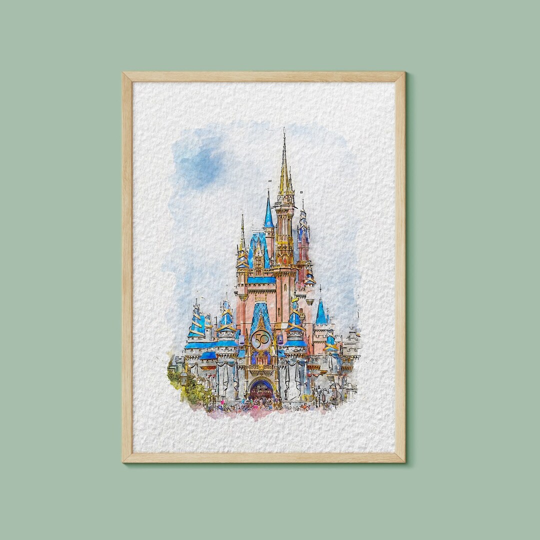 Cinderella Castle Watercolour Print, Disney Print, Walt Disney World ...