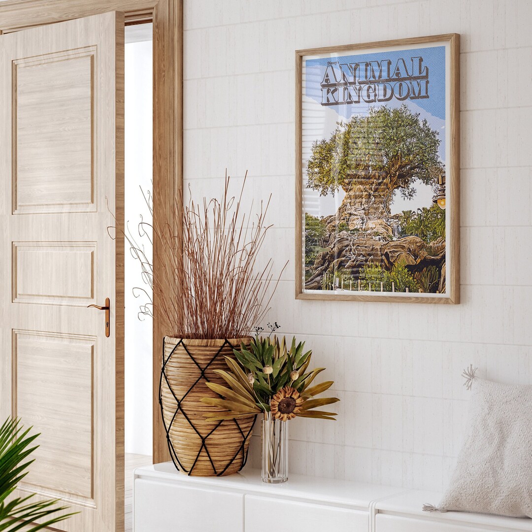 Animal Kingdom Park Retro Poster, Disney Print, Walt Disney World ...