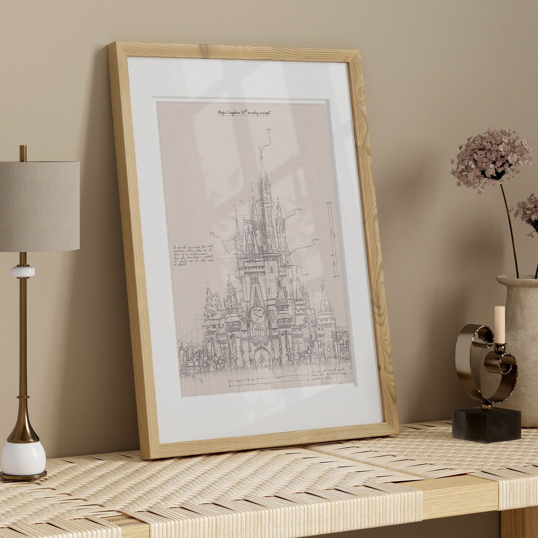 The Magic Kingdom Blueprint Poster, Disney Print, Walt Disney World ...
