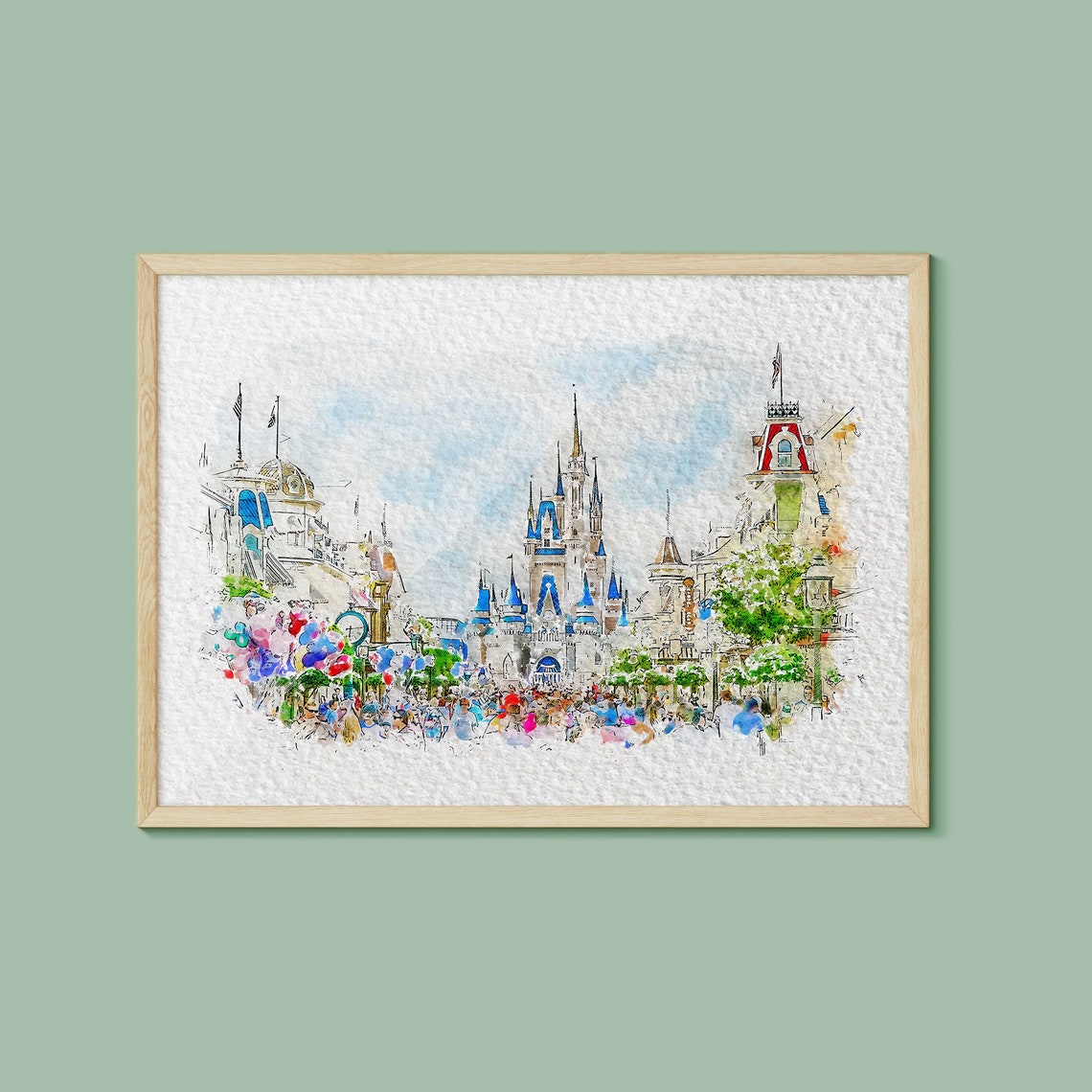 The Magic Kingdom Watercolour Print Disney Print Magic - Etsy
