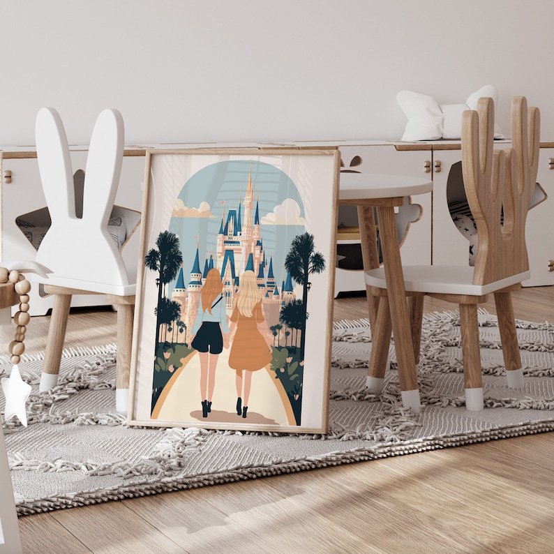 Disney Castle Print: Vintage Style Magic Kingdom - Girls Room Art ...