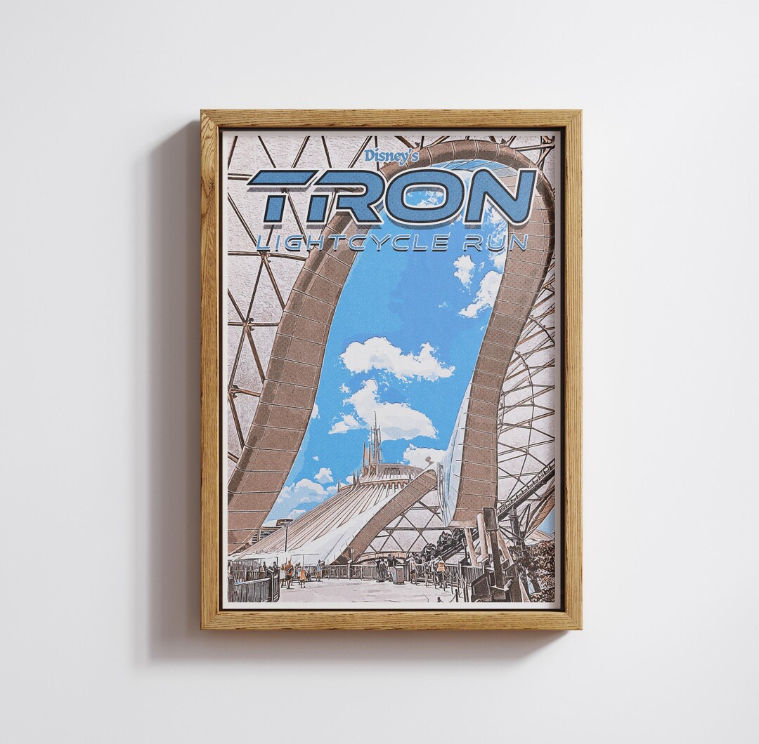 TRON Lightcycle Run Poster - Magic Kingdom Disney Wall Art - Etsy