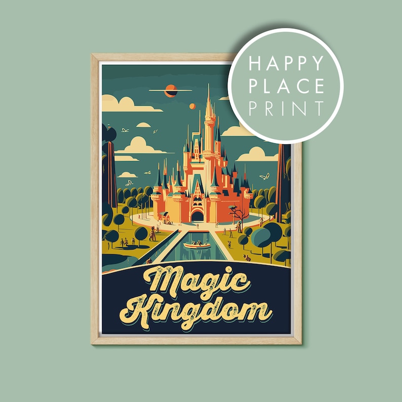 Disney World Posters: Retro Four Parks Collection - Magic Kingdom ...
