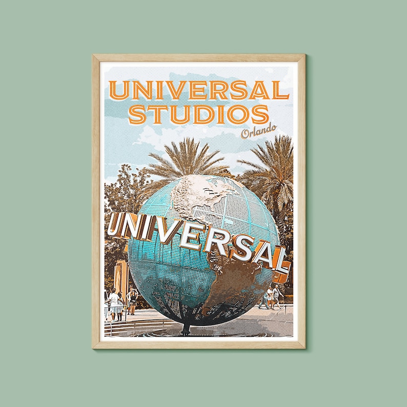 Universal Studios Orlando Retro Poster (florida Travel Art, Multiple ...