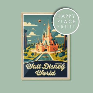 Castle Vintage Poster, Disney Print, Walt Disney World, Orlando ...