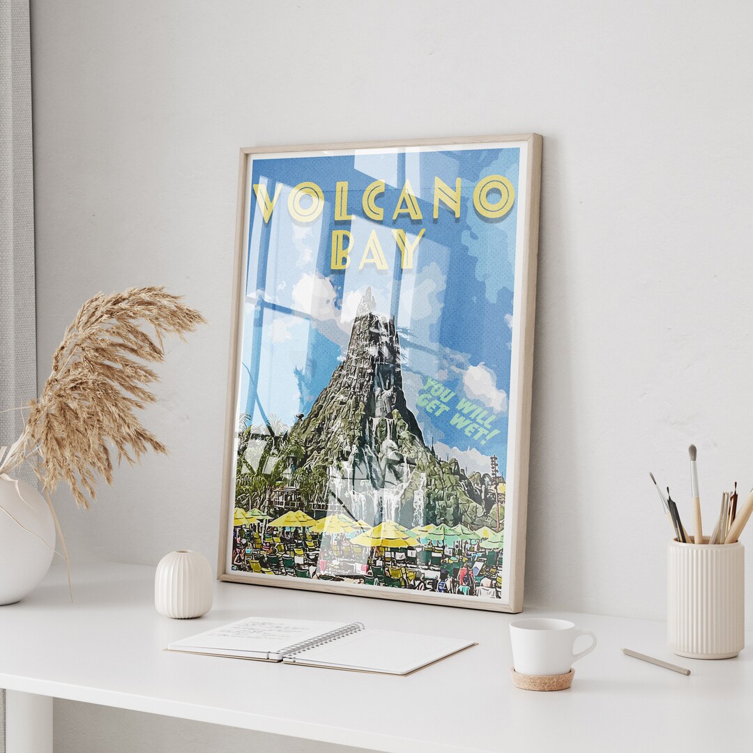 Volcano Bay Retro Poster, Universal Studios Print, Universal Orlando ...