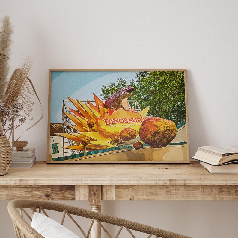 Dinosaur Ride Poster: Disney World Theme Park Print (retro Decor) - Etsy