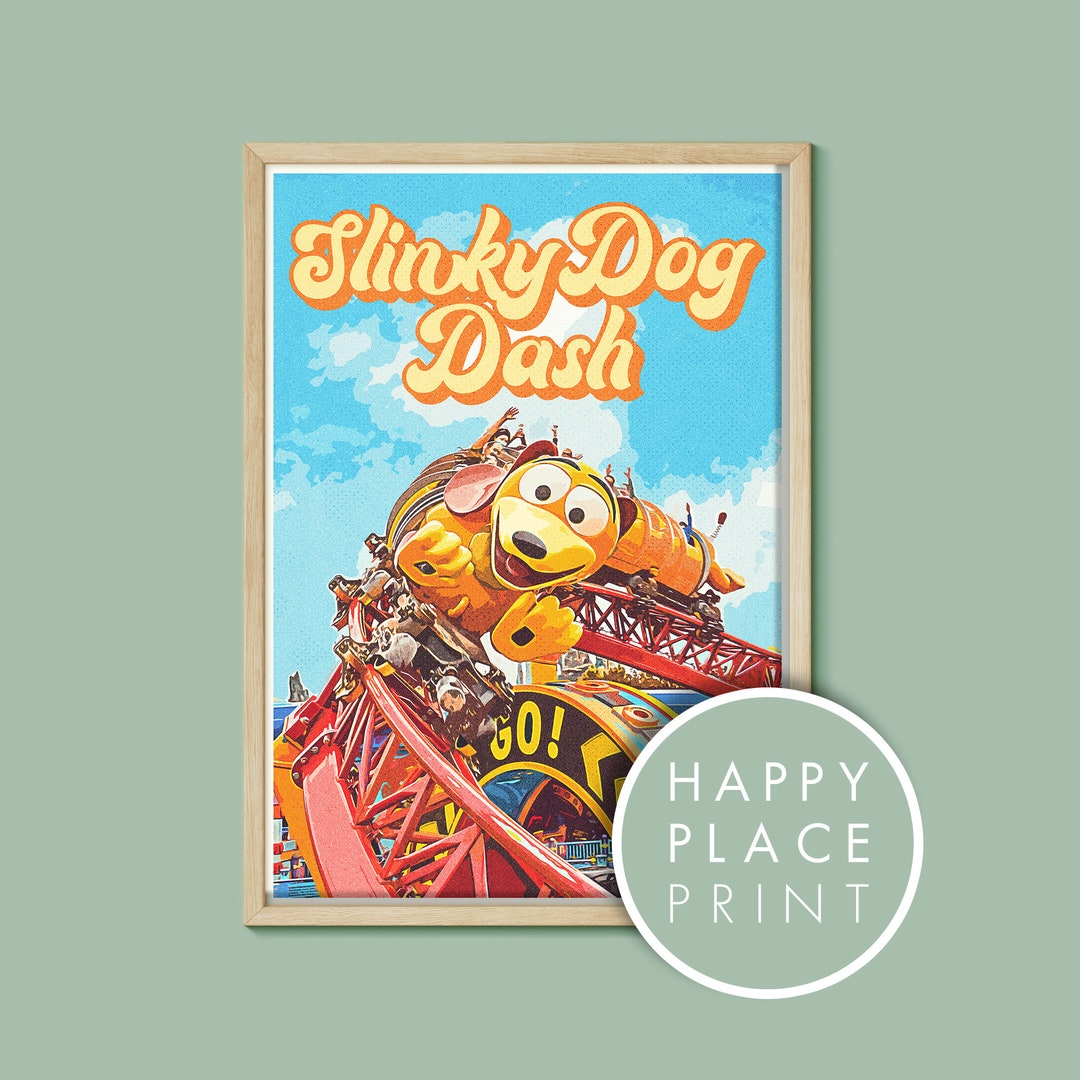 Slinky Dog Dash at Hollywood Studios Retro Poster Disney - Etsy