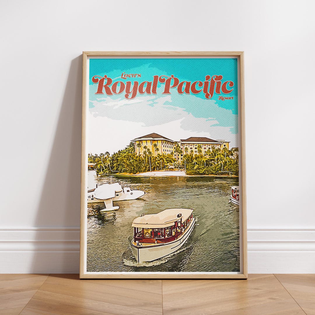 Universal Orlando Retro Poster, Royal Pacific Resort (travel Art Print ...