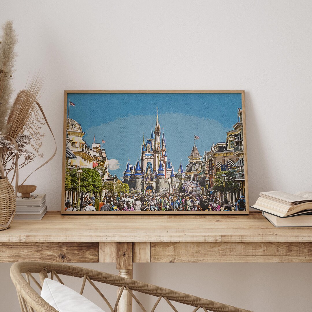 Cinderella Castle Retro Poster, Disney Print, Walt Disney World Poster ...