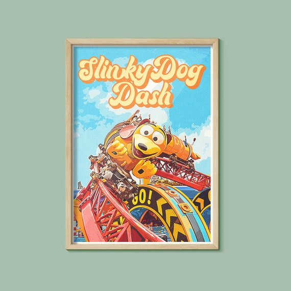 Slinky Dog Dash at Hollywood Studios Retro Poster Disney | Etsy