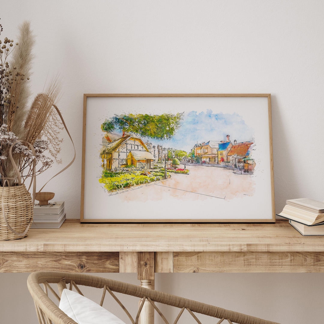 Disney Wall Art Print: Epcot UK Pavilion - Watercolor Style - Etsy