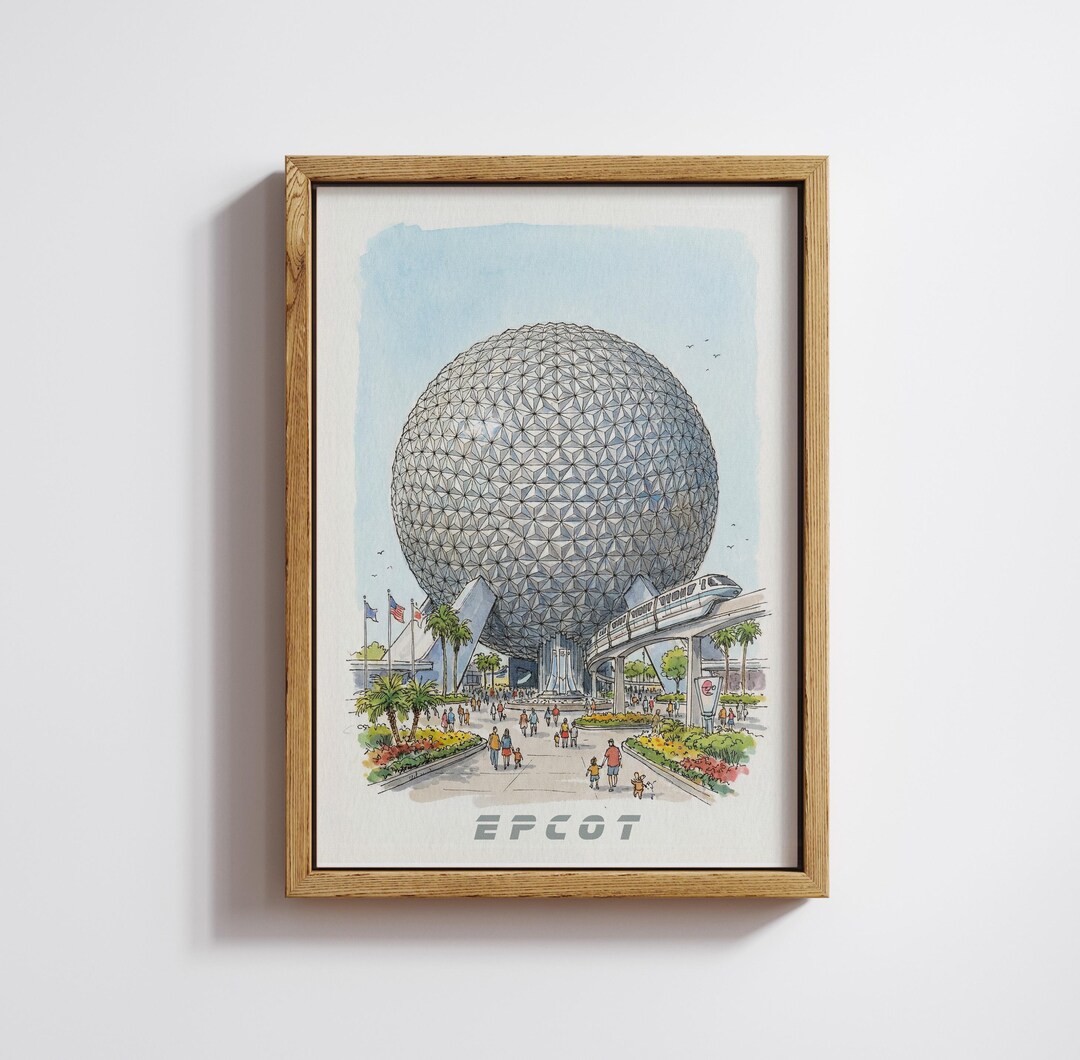 Disney Epcot Poster: Illustration Spaceship Earth - Multiple Sizes - Etsy