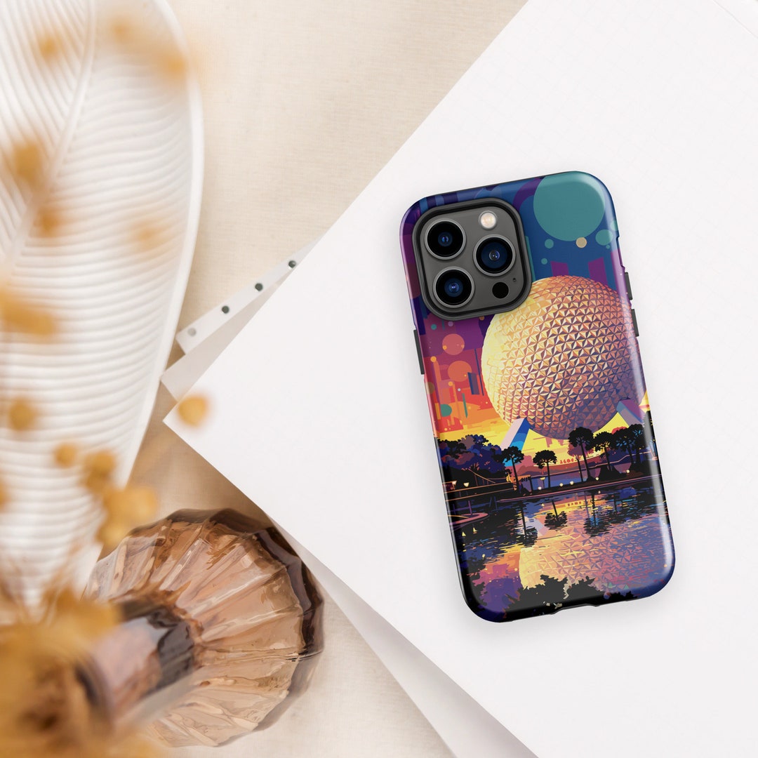 Spaceship Earth Epcot Retro Futurism iPhone Case, Vibrant Spaceship ...