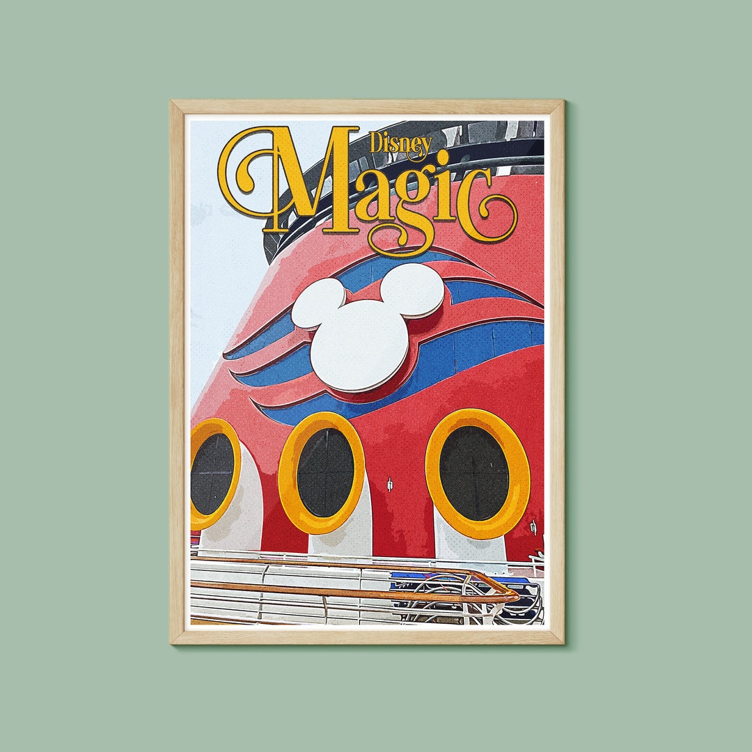 The Disney Magic Cruise Ship Retro Poster Disney Print - Etsy