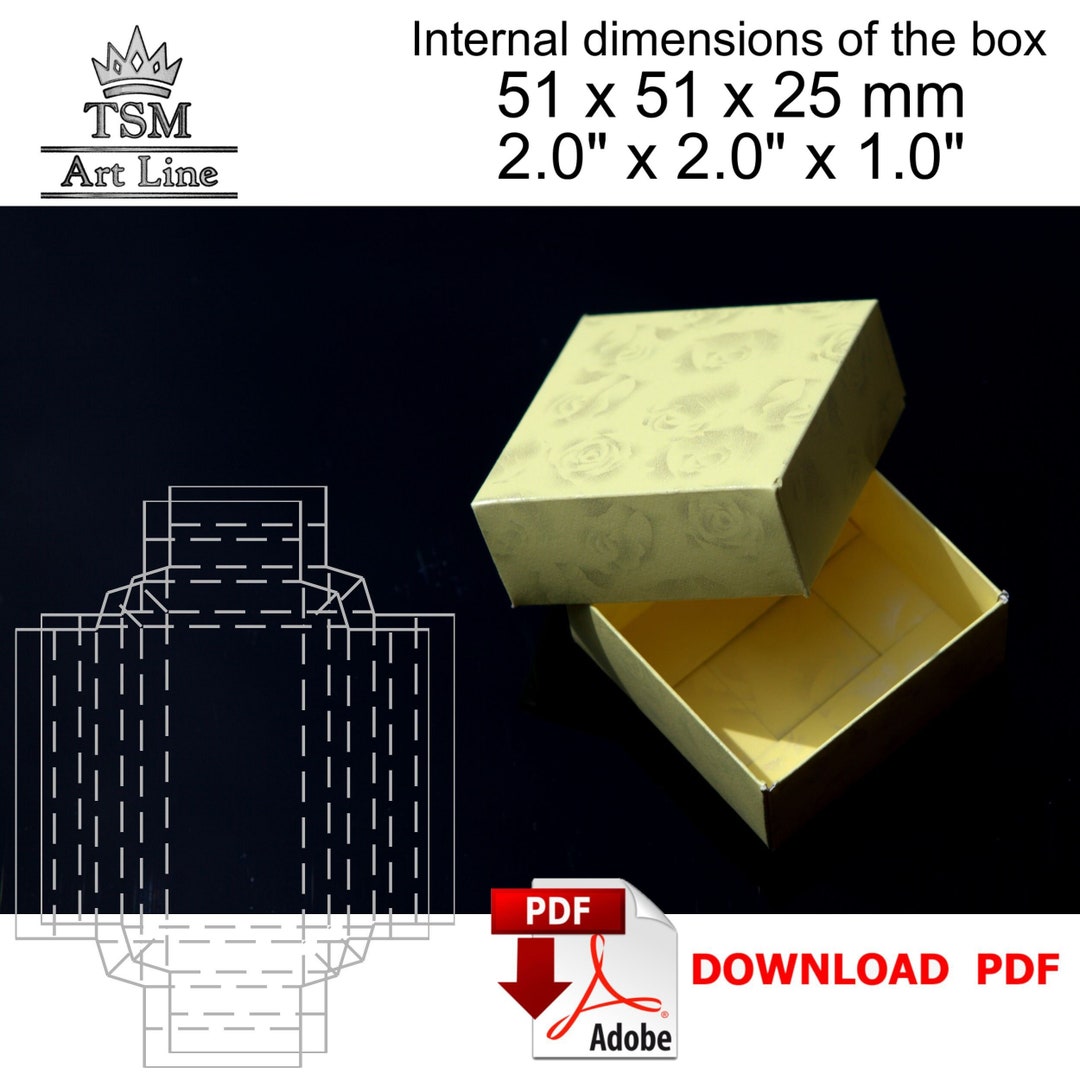 Digital Download Handmade Paper Box Template. Small Paper Easy Cut Gift ...