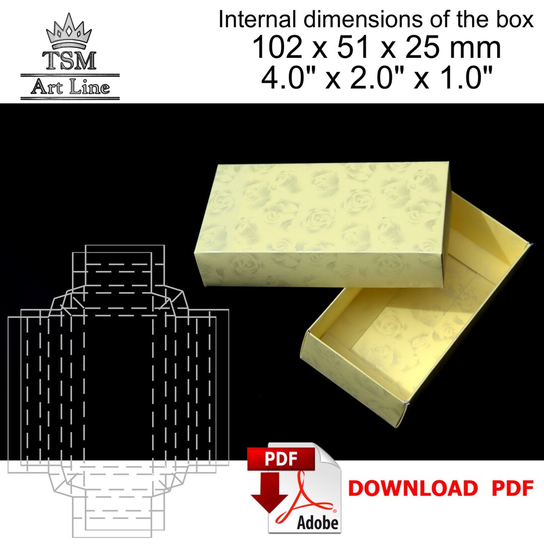 Digital Download Handmade Paper Box Template. Small Paper Easy Cut Gift ...