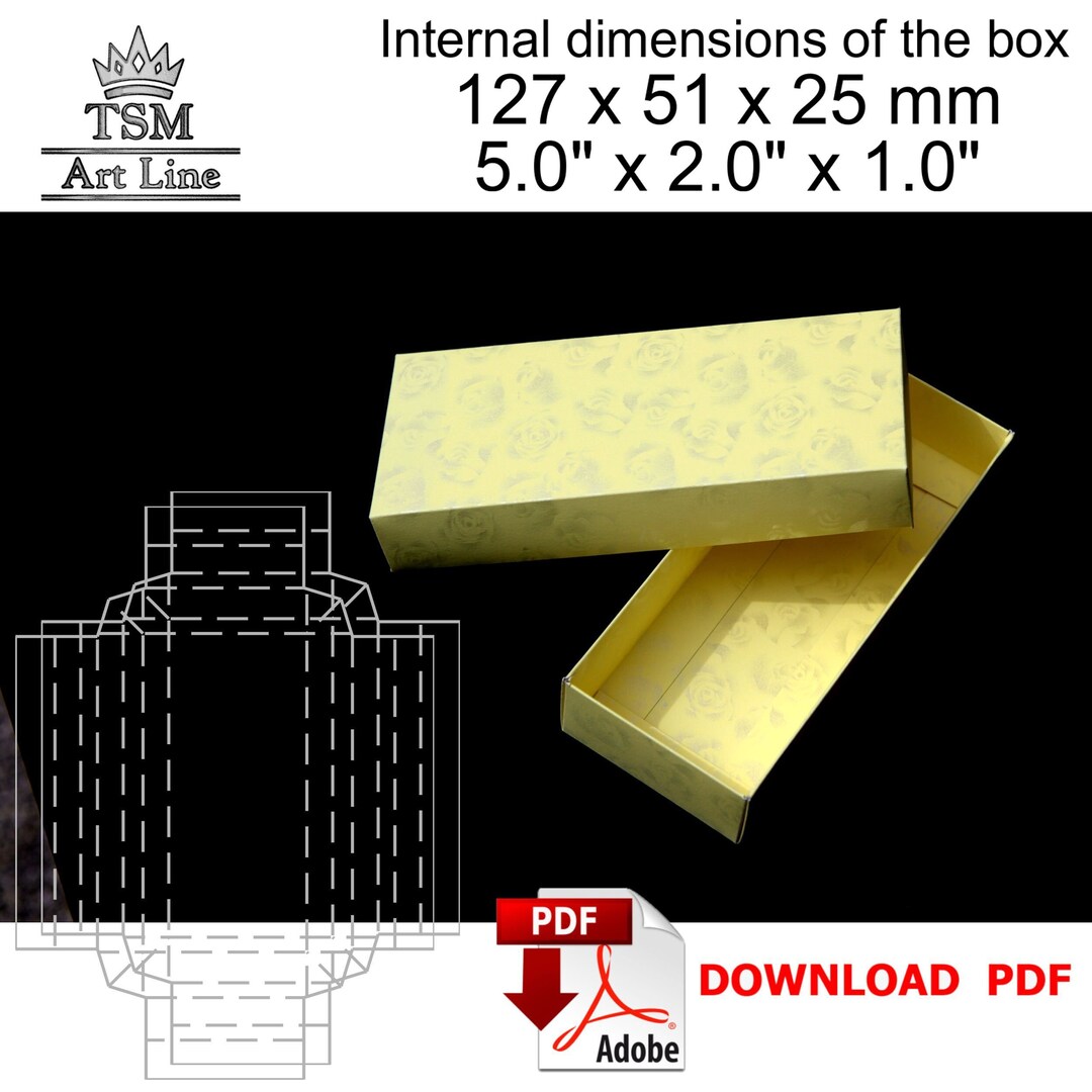 Digital Download Handmade Paper Box Template. Small Paper Easy Cut Gift ...