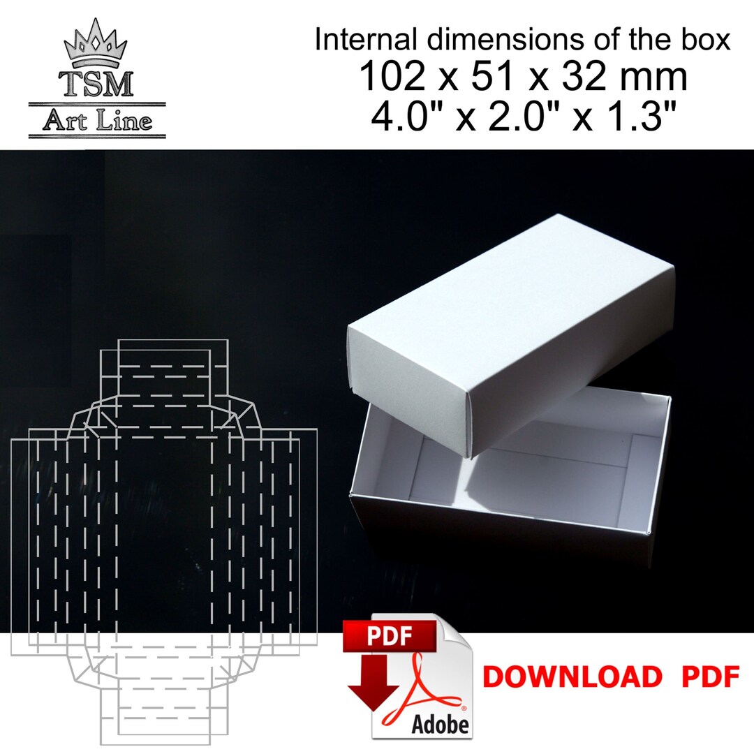 Digital Download Handmade Paper Box Template. Small Paper Easy Cut Gift ...