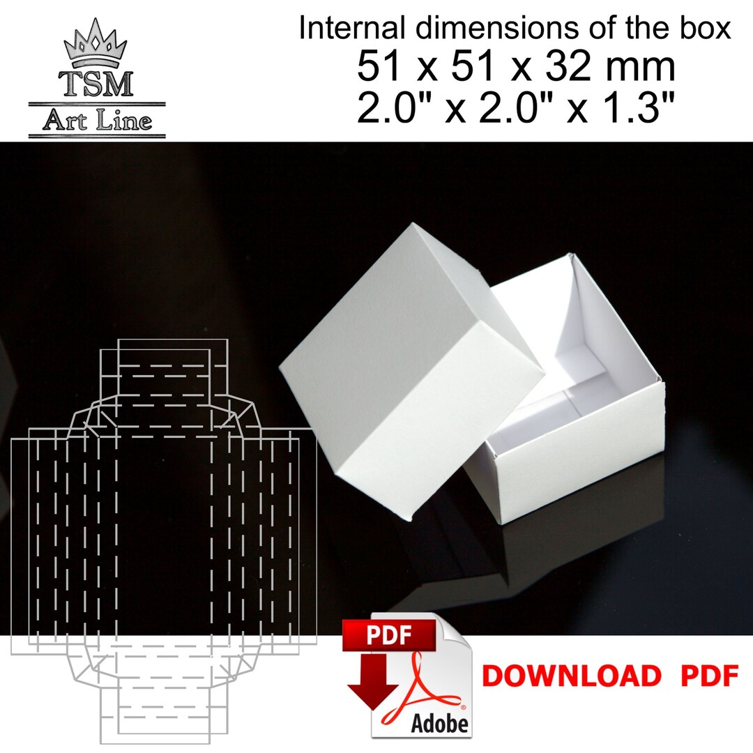 Digital Download Handmade Paper Box Template. Small Paper Easy Cut Gift ...