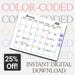 2026 Color-coded Postal Calendar: Employee Schedule (digital Download ...