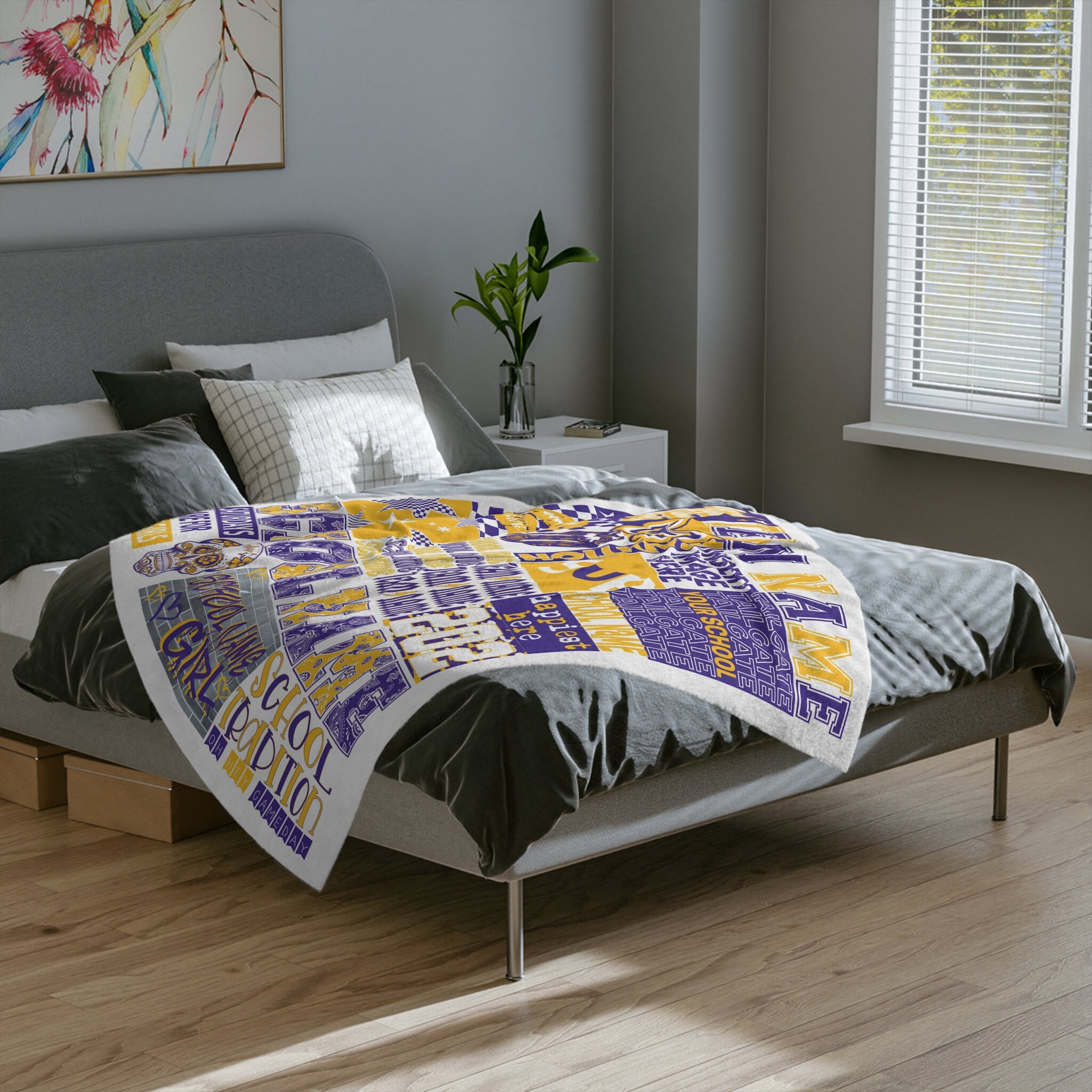 Personalized College Fleece Blanket | Graduation Gift, Dorm Decor - Etsy