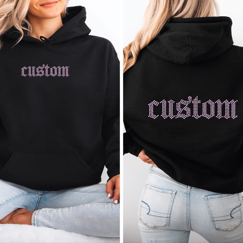 Rhinestone Hoodies - Etsy