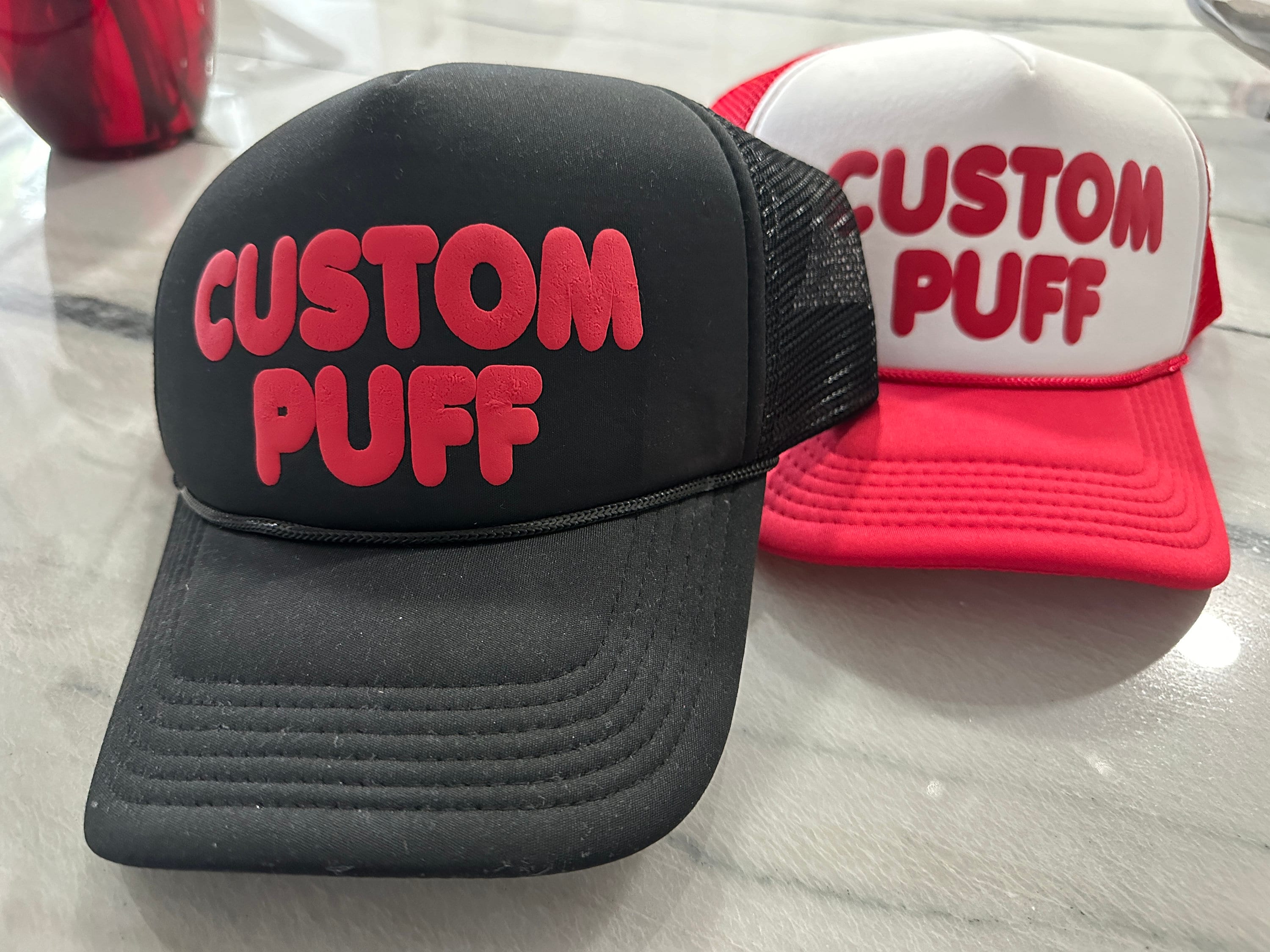 Custom Puff, Personalized Foam Trucker Hat, Custom Puffy Print Trucker ...