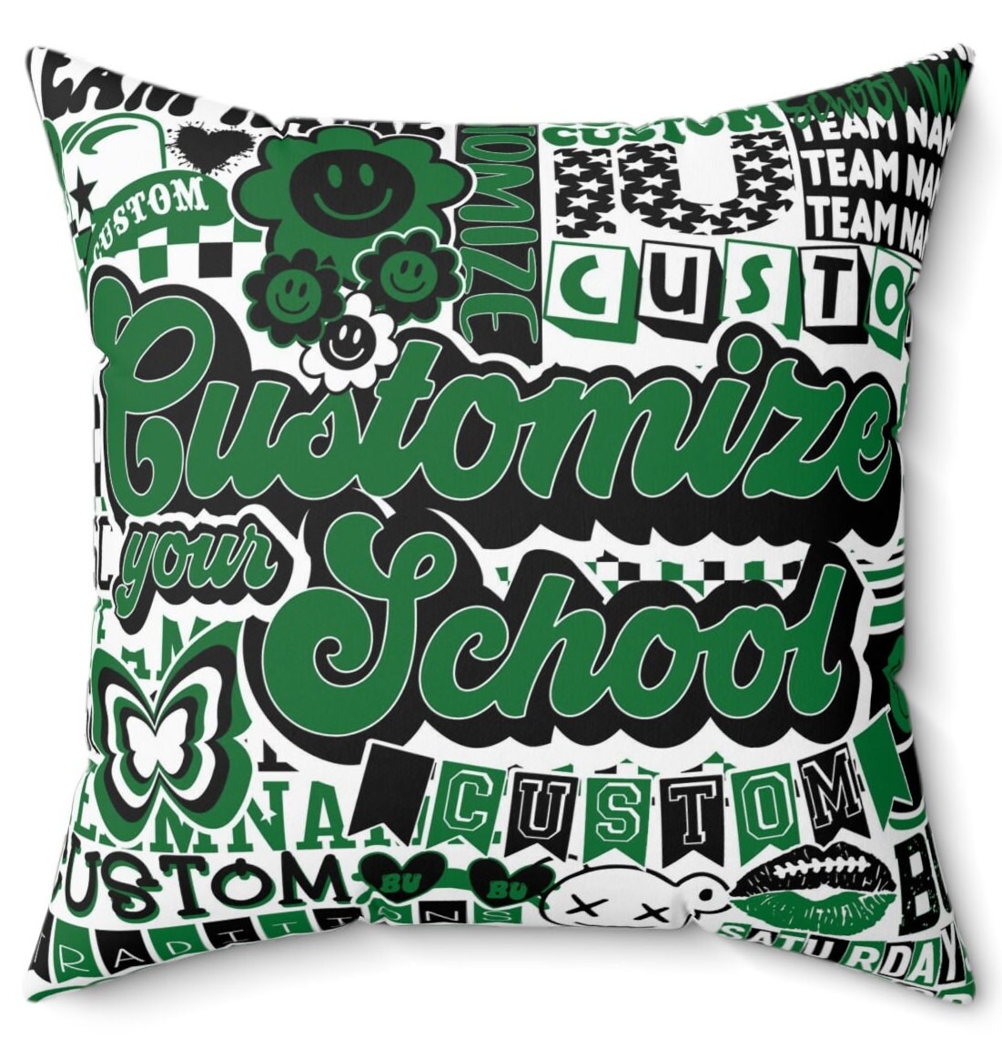 College Pillow Cover - Bed Party Collage Pillow Cover - College Pillow ...