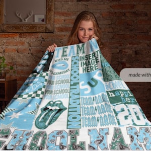 Personalized College Fleece Blanket | Graduation Gift, Dorm Decor - Etsy