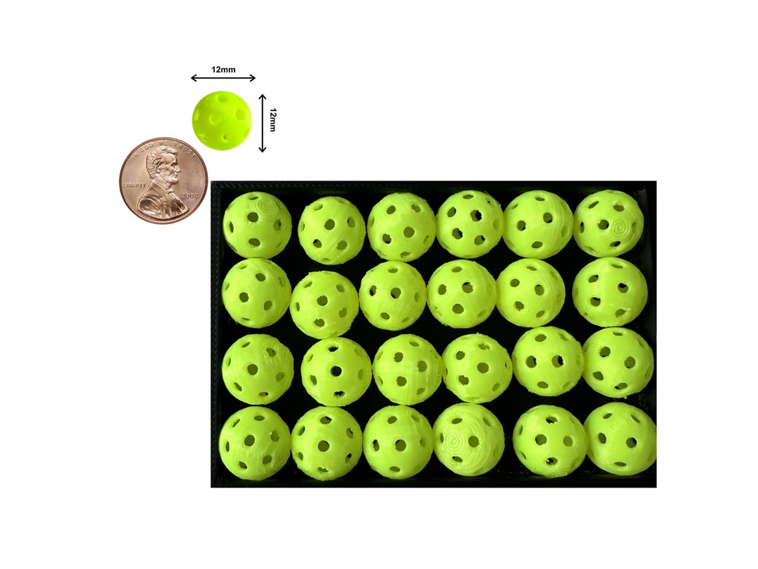 Mini Pickleball Beads, 24 Green or Yellow Size 12mm, Pickleball Charms ...