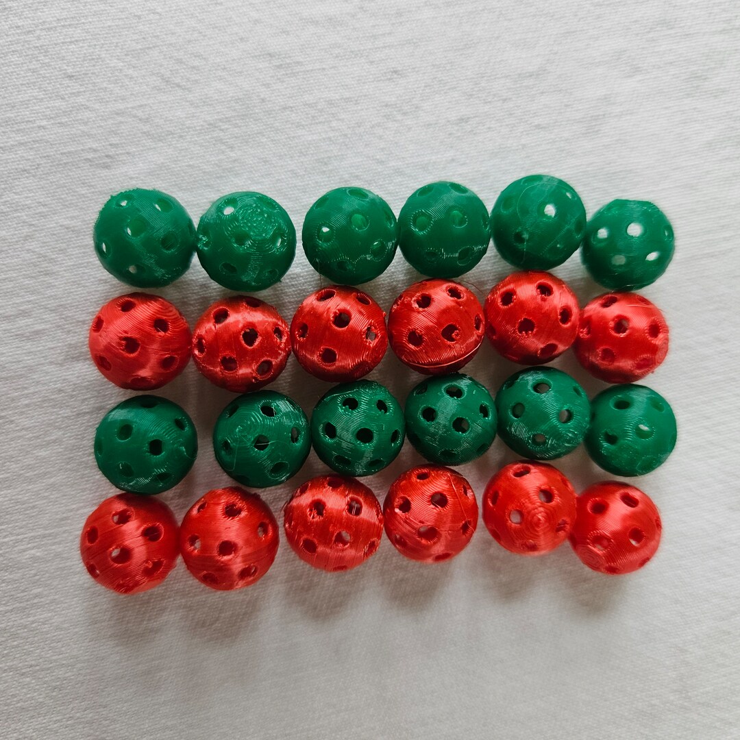 24 Mini Pickleball Beads 12mm for Christmas Pickleball Gifts, Cute ...