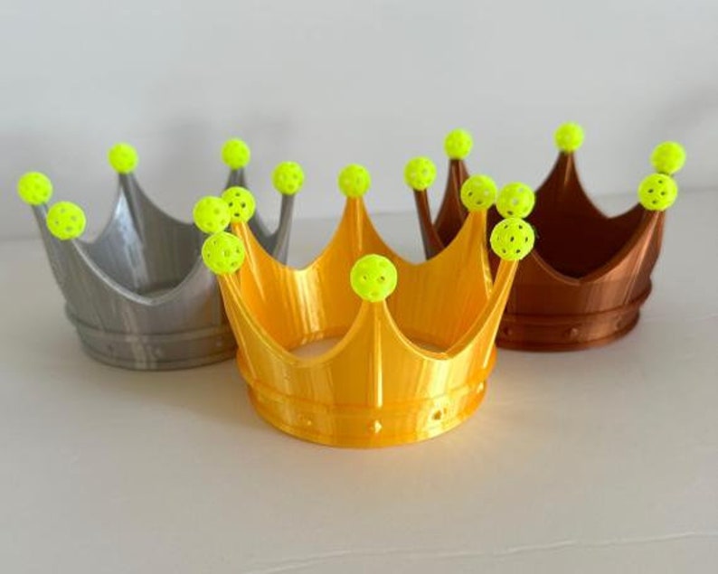 Mini Pickleball Tournament Crowns: Gold, Silver & Bronze Champion ...