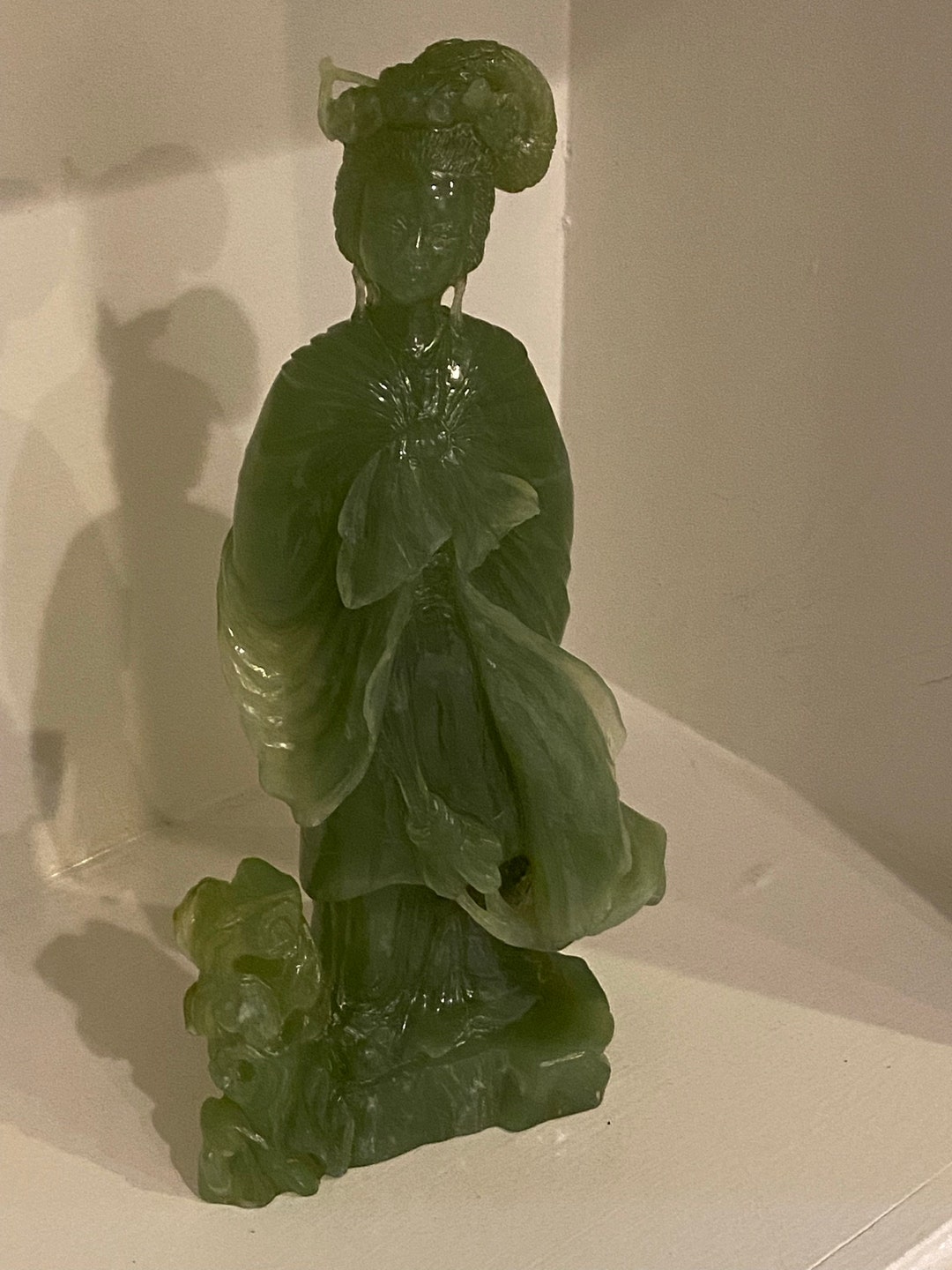 Antique Handcarved Solid Jade Female Figure With Intricate Detail - Etsy