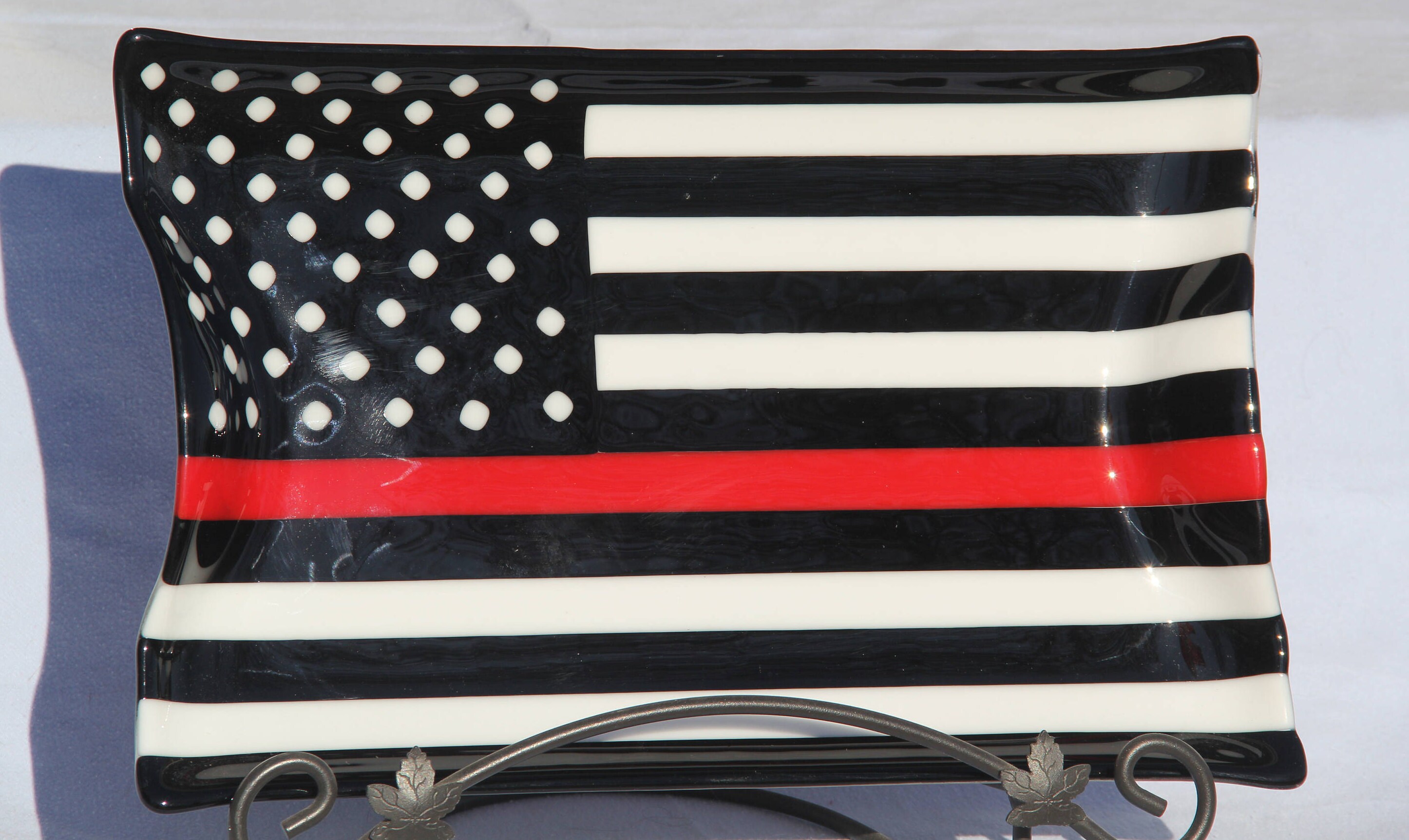 American Flag Platter, American Flag, America, Patriotic, Fused Glass ...