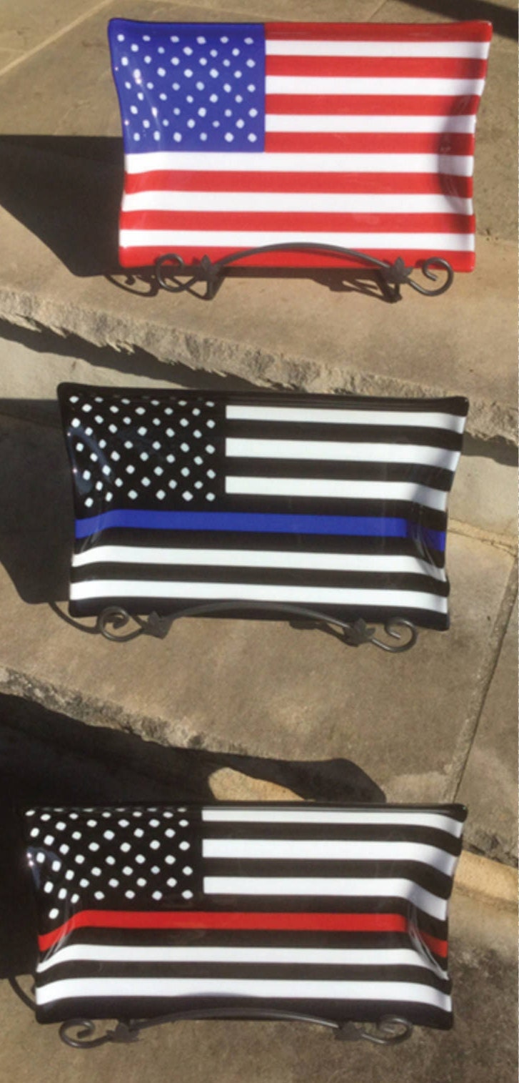 American Flag Platter, American Flag, America, Patriotic, Fused Glass ...