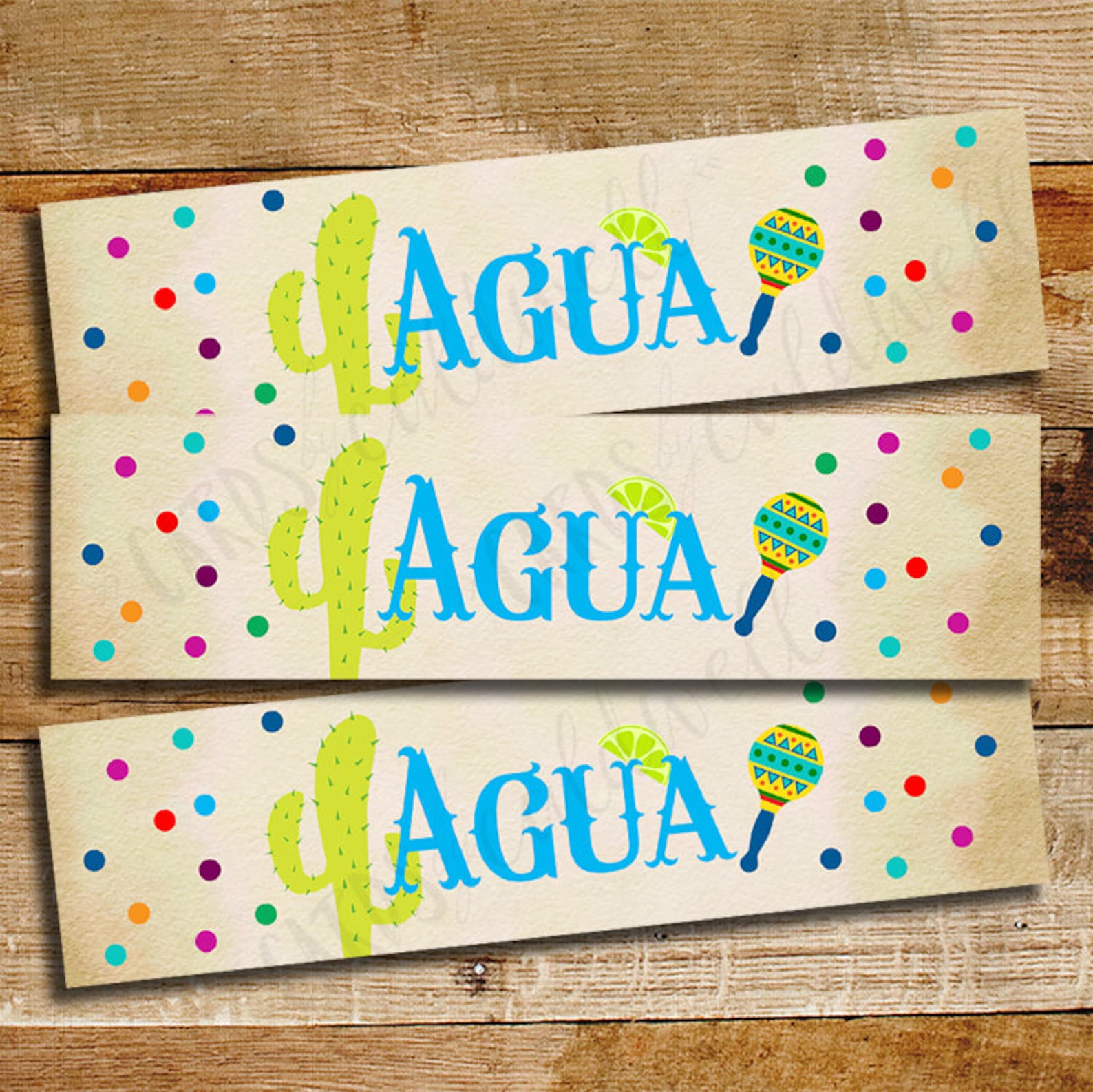 Fiesta Water Bottle Labels | Agua Water Bottle Labels | Instant ...