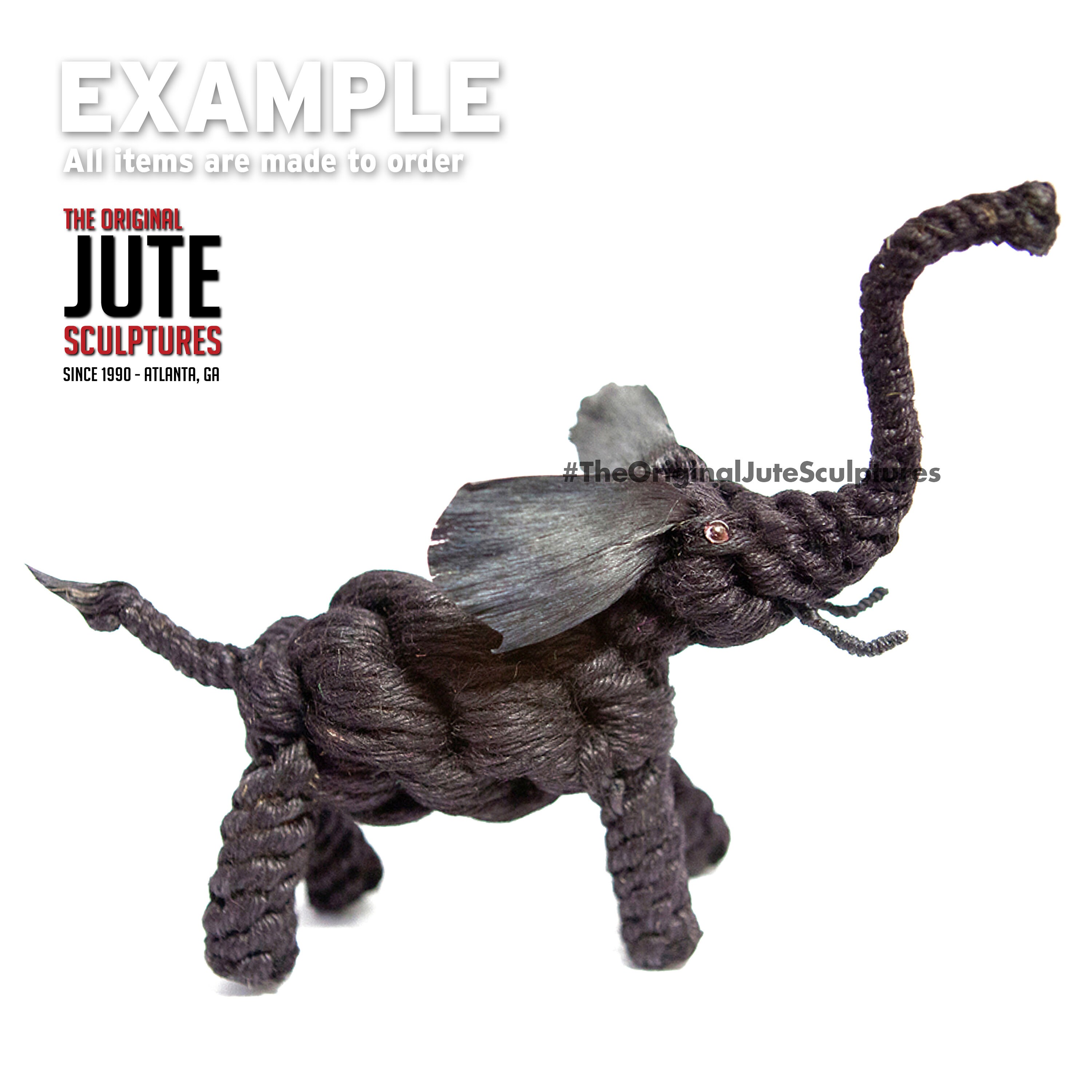 Jute Elephant Large Color Blended Symbol of Strength - Etsy