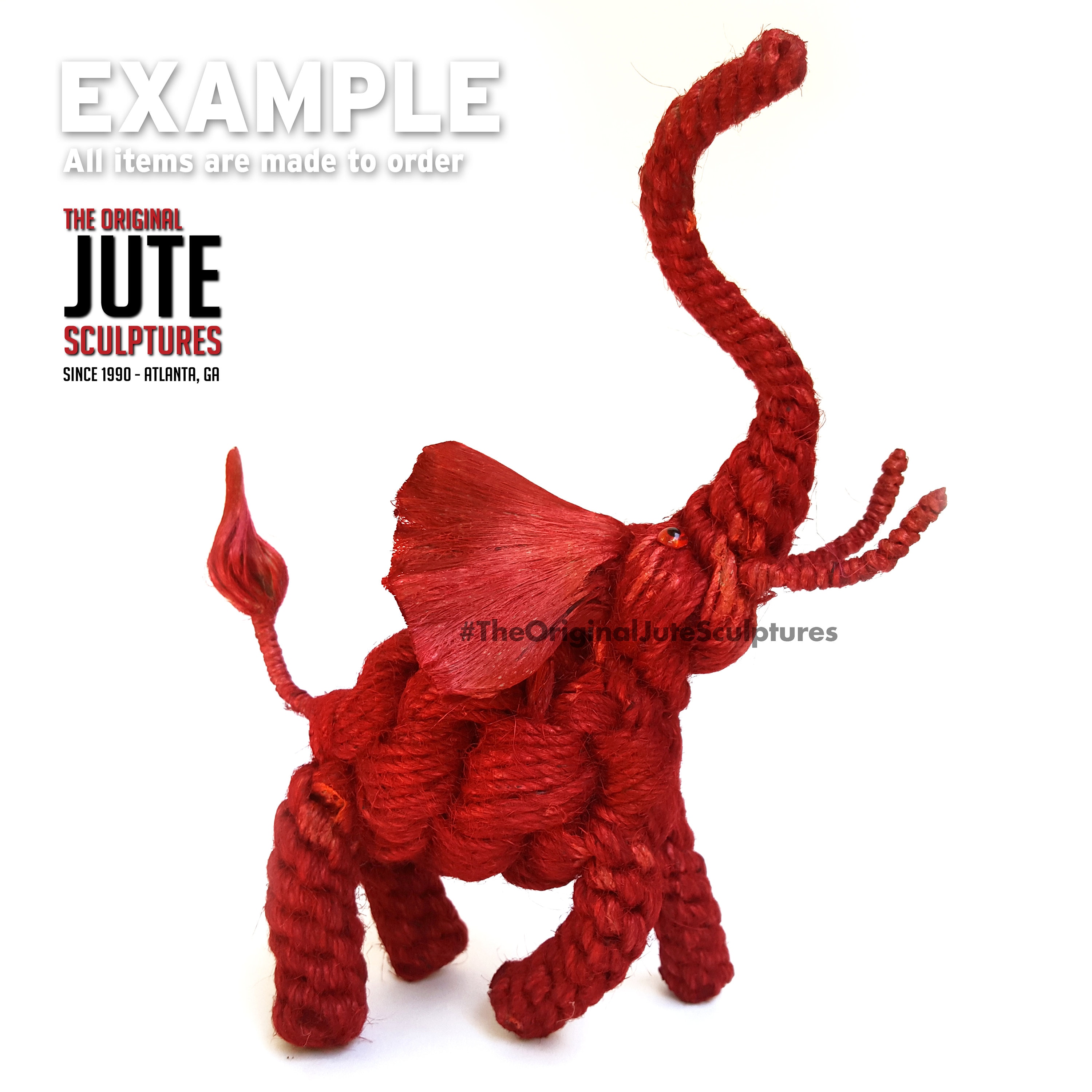 Jute Elephant - Medium - Color Blended - Symbol of Strength, Power ...